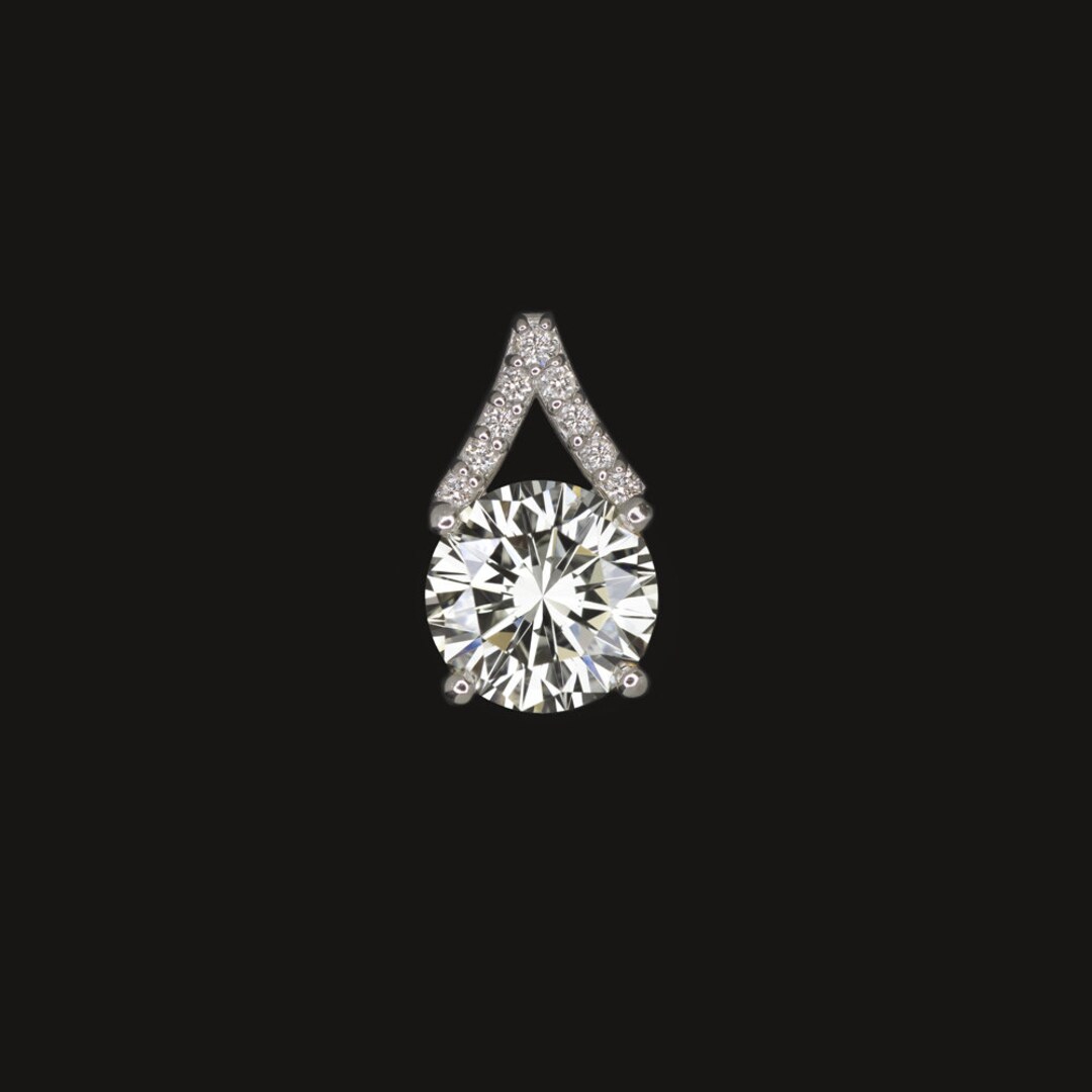 1.81ct Gia Certified Leo Cut Diamond Pendant Modified Round Necklace ...