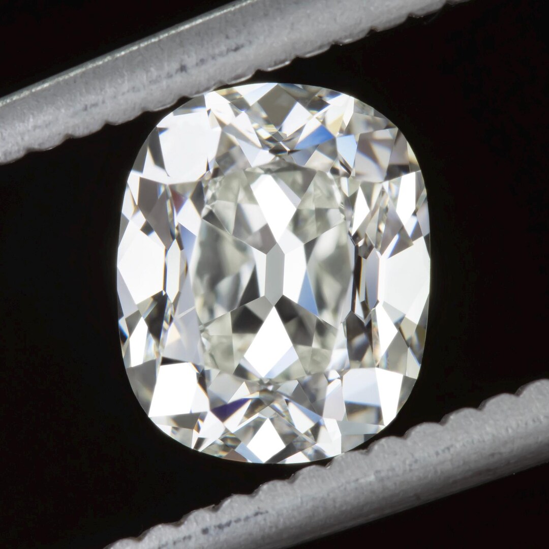 1.5 Carat Old Mine Cut Diamond Gia Certified J Vs1 Elongated Cushion ...
