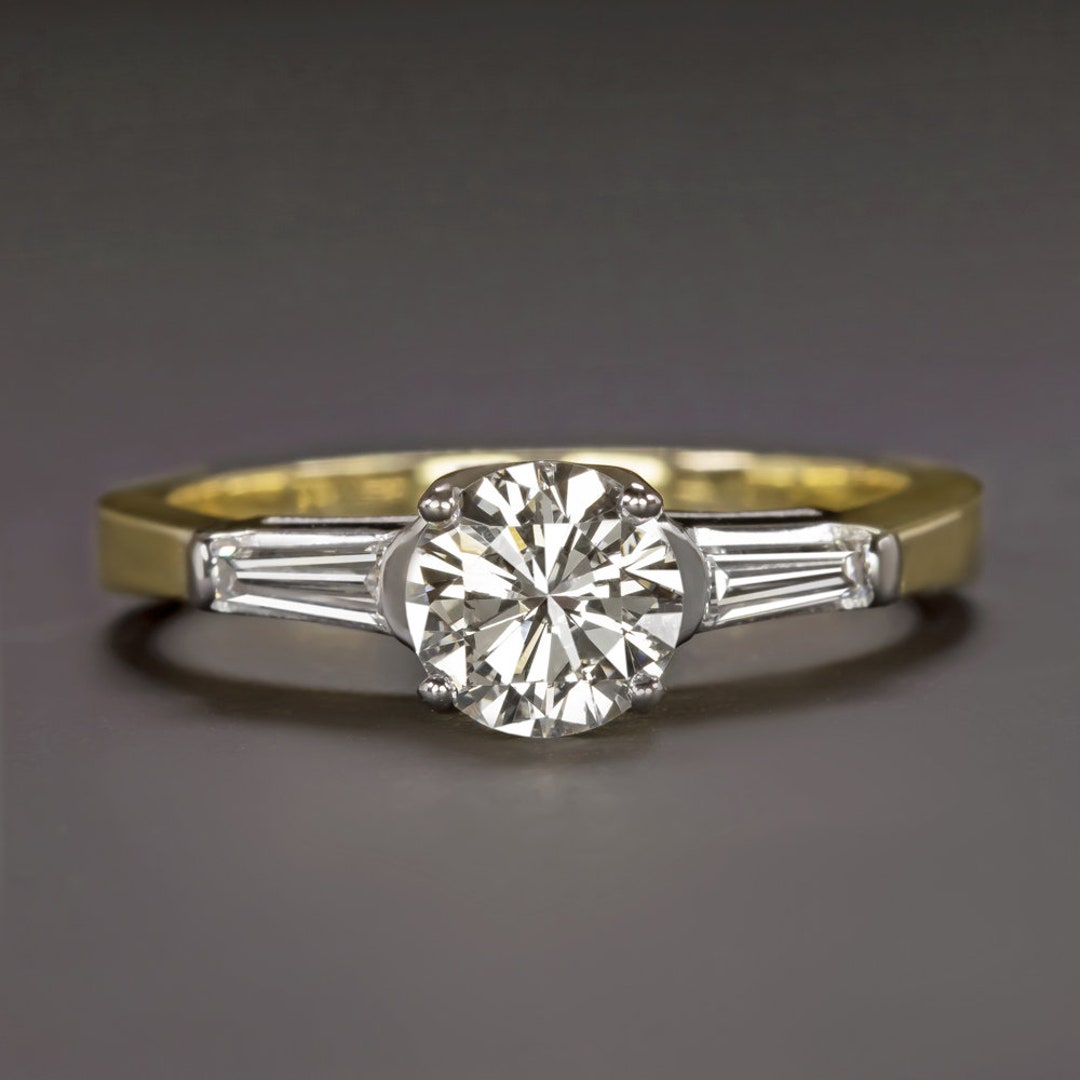 Very Good Cut Diamond 18K Engagement Ring I Si1-si2 Round Yellow Gold ...