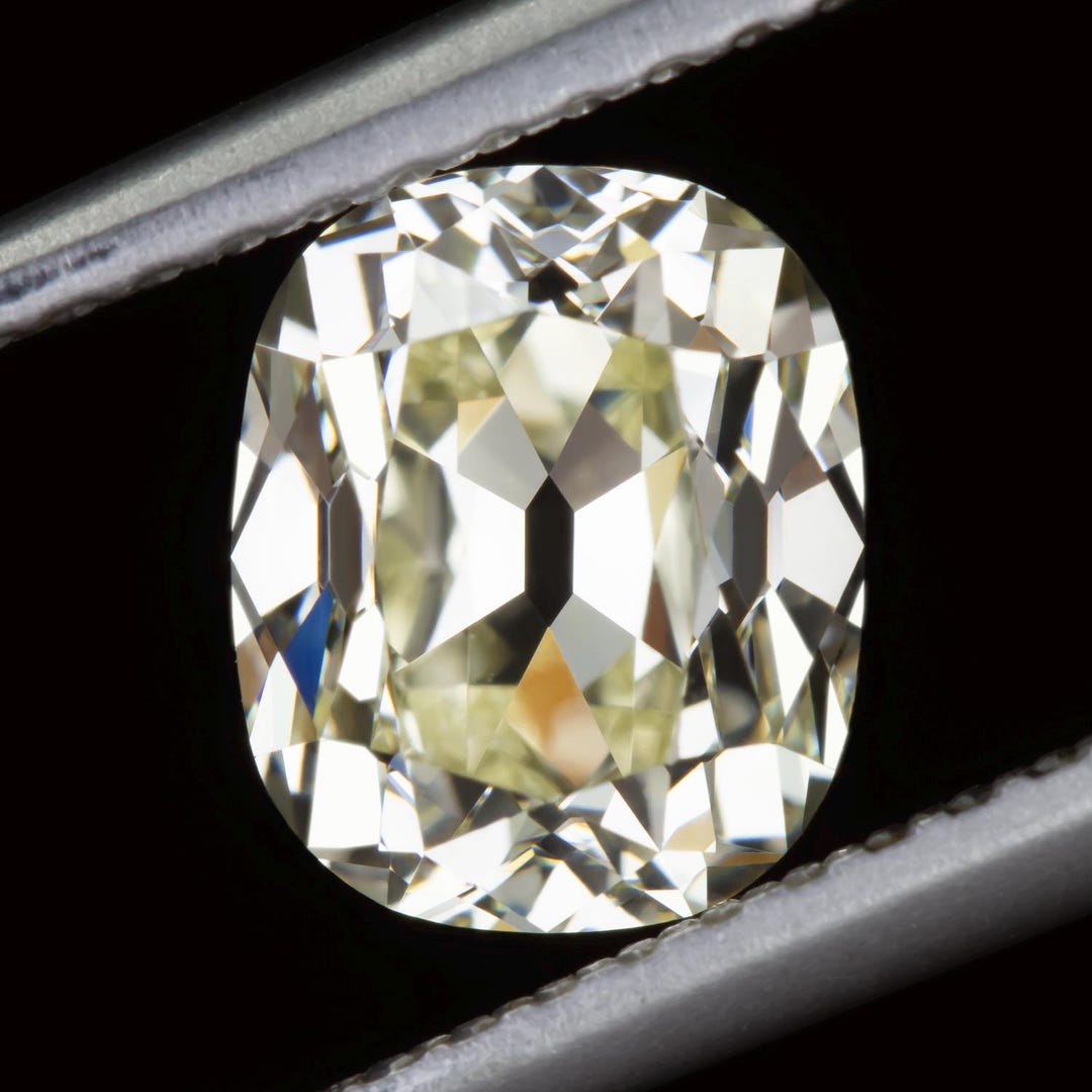 1.58ct Old Mine Cut Diamond Gia Certified U-V Vvs2 Elongated Cushion ...