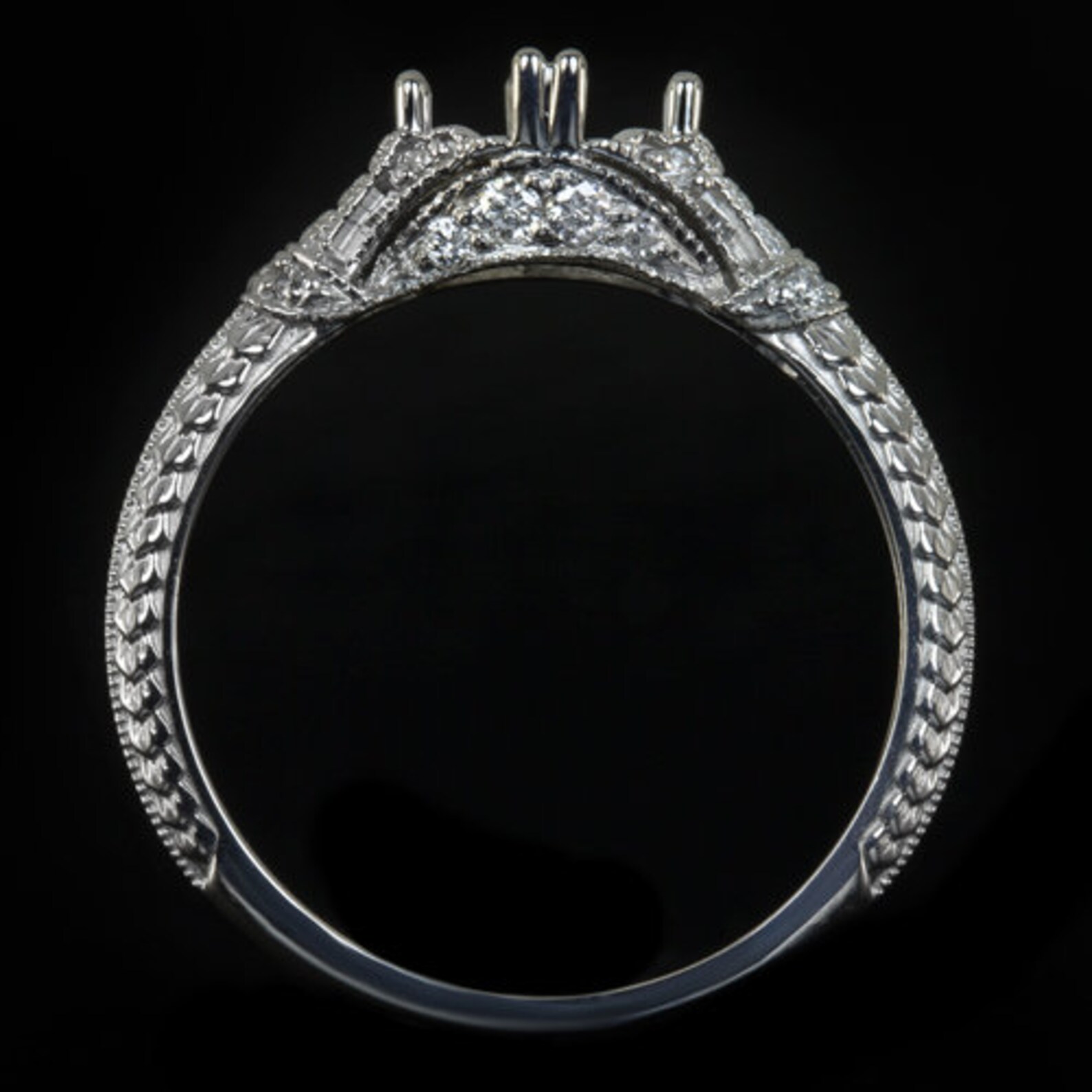 Vintage Diamond Engagement Ring Setting Art Deco Round Cushion - Etsy