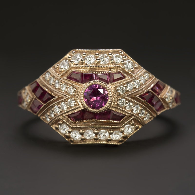 Art Deco Cocktail Ring - Etsy