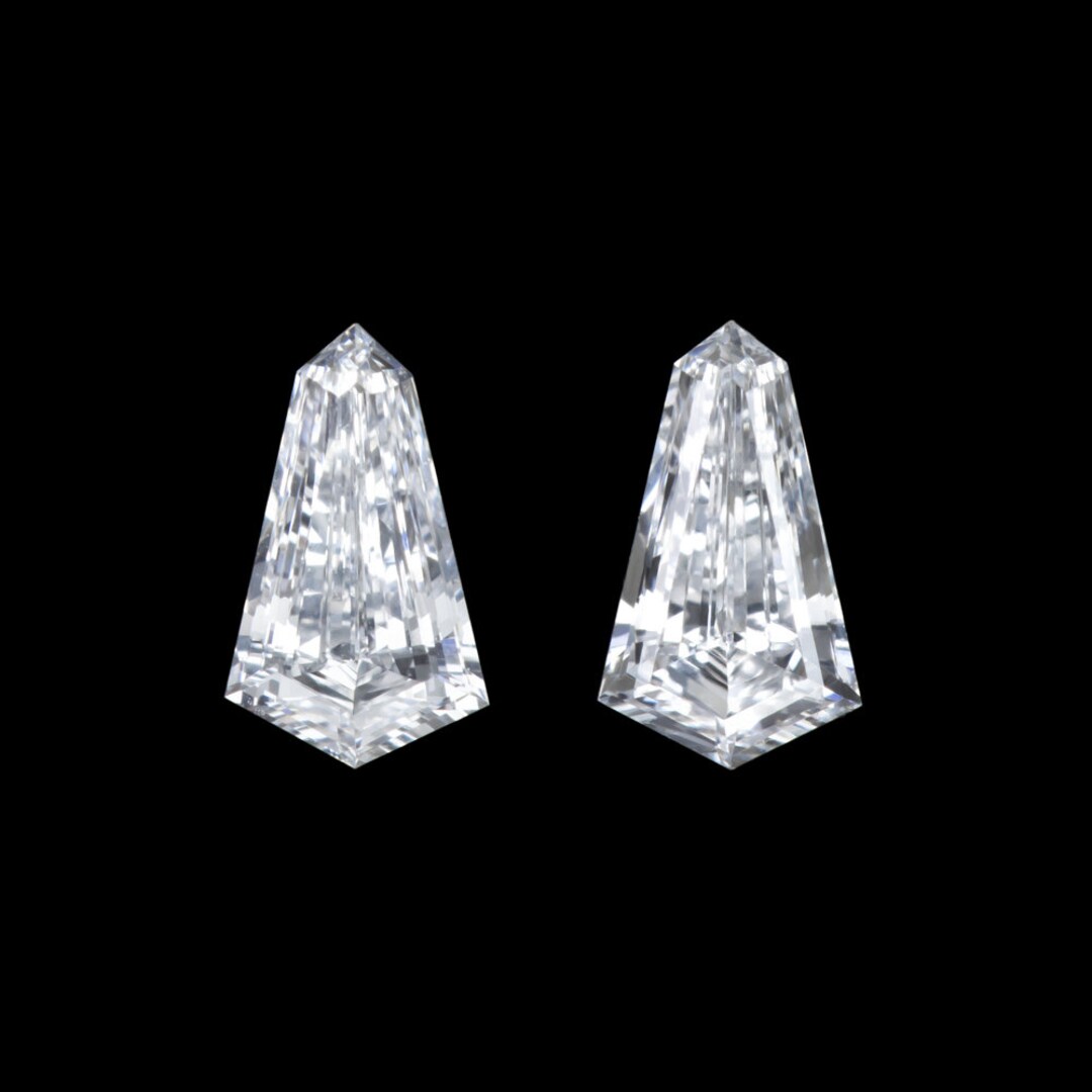 Natural Diamond Bullet Shape Matching Pair 0.24C Loose Accent Stones D ...