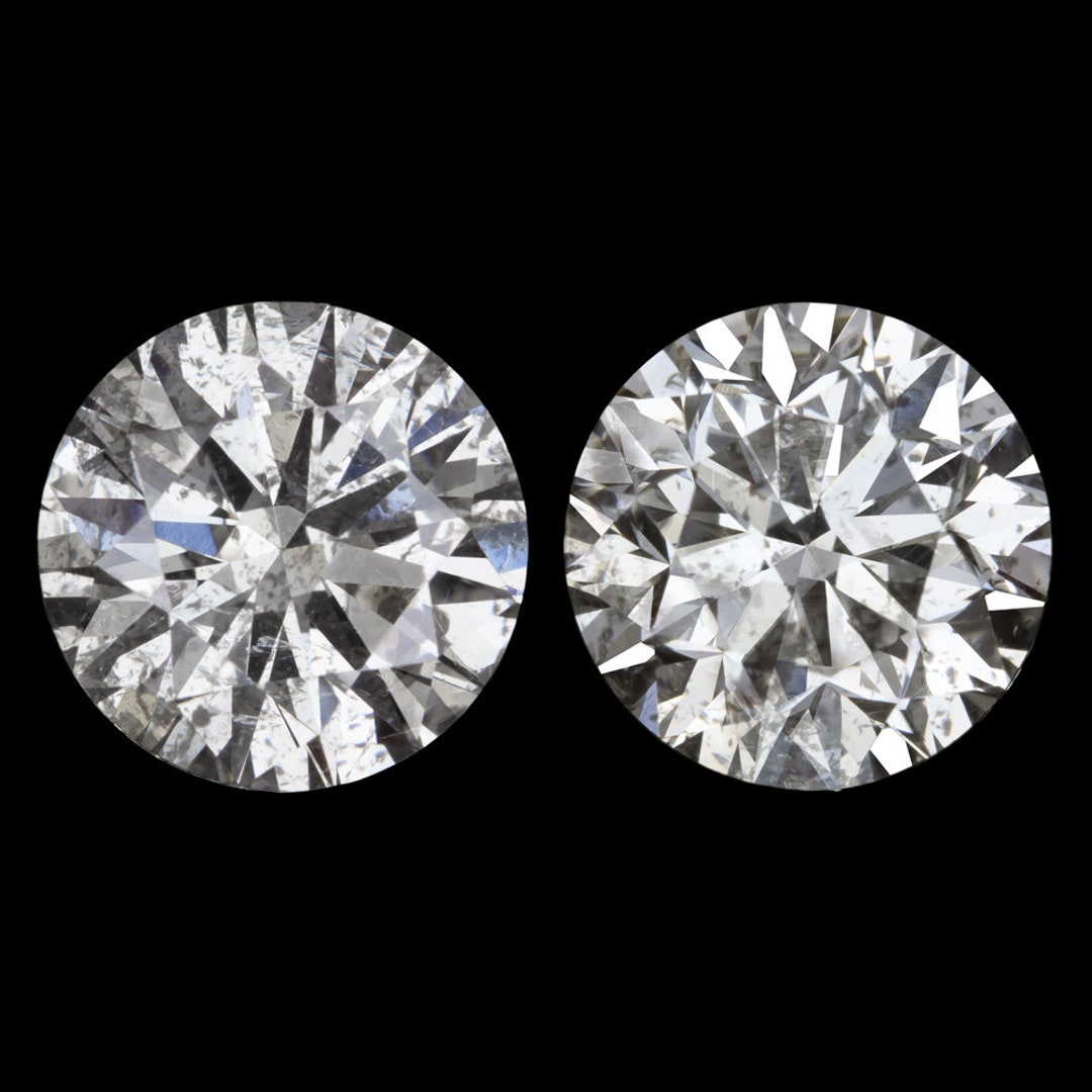2 Carat Very Good Cut Diamond Stud Earrings Round Brilliant Cut ...