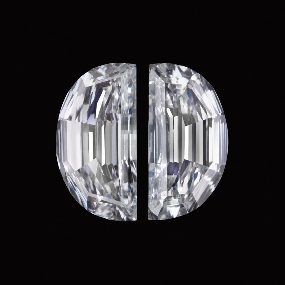 Half Moon Shape Diamond Matching Pair 1.06ct Loose Accent Side Stones ...
