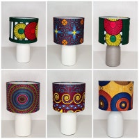 Large African Print Drum Lampshade, Tribal Print Lampshade, Boho Home ...