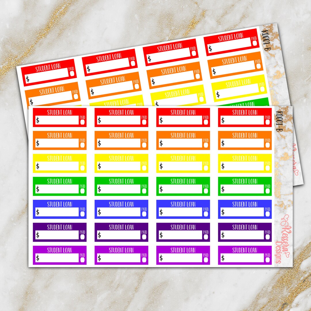 Student Loan Bill Due Planner Stickers Erin Condren Happy Planner ...