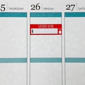 Student Loan Bill Due Planner Stickers Erin Condren Happy Planner ...