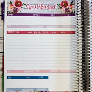 April Budget Kit, Erin Condren, 7x9, Deluxe Monthly Planner - BK001 - Etsy