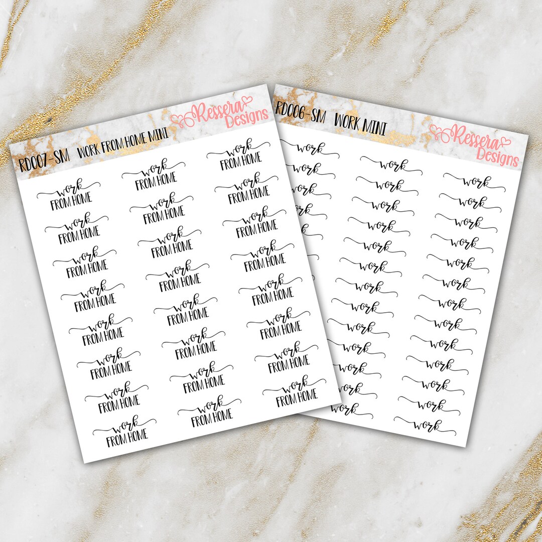 Work & Work From Home MINI Script Planner Stickers Erin - Etsy