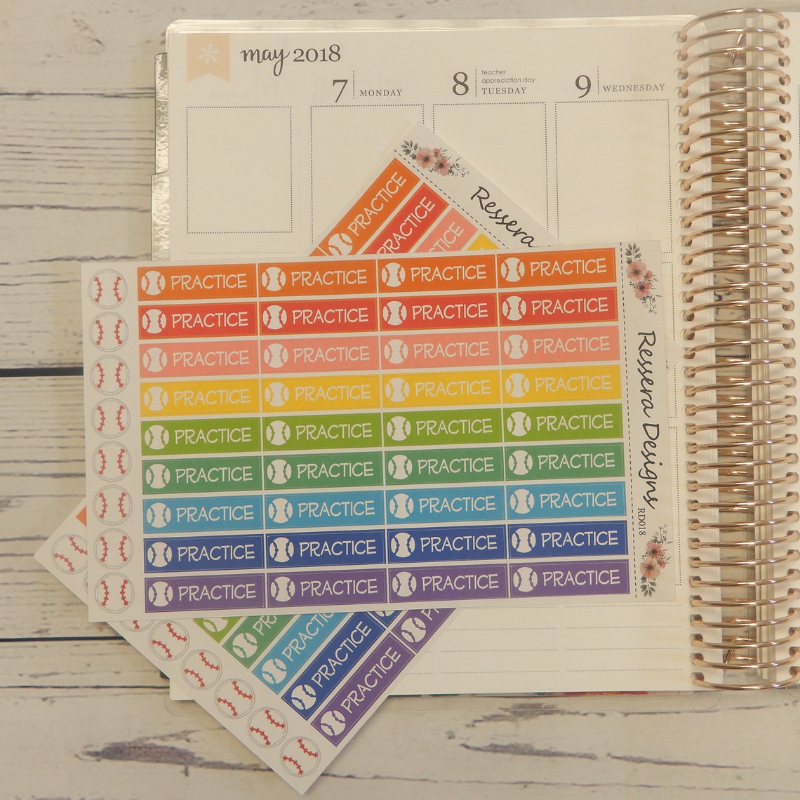 Baseball Practice & Game planner Stickers - Etsy