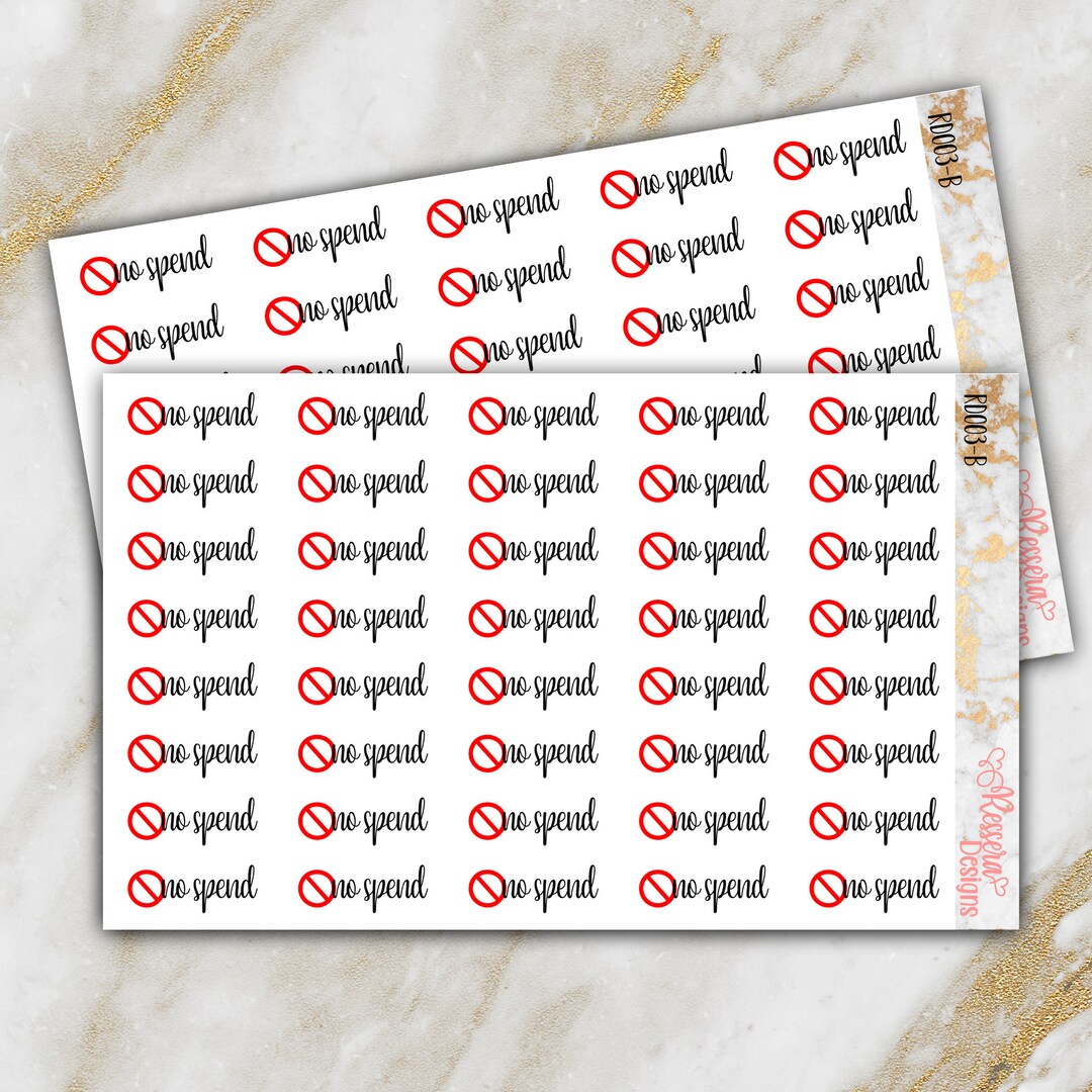 No Spend Script Planner Stickers, Erin Condren, Happy Planner, Budget ...