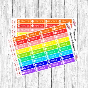 Baseball Practice & Game (planner Stickers) - Etsy