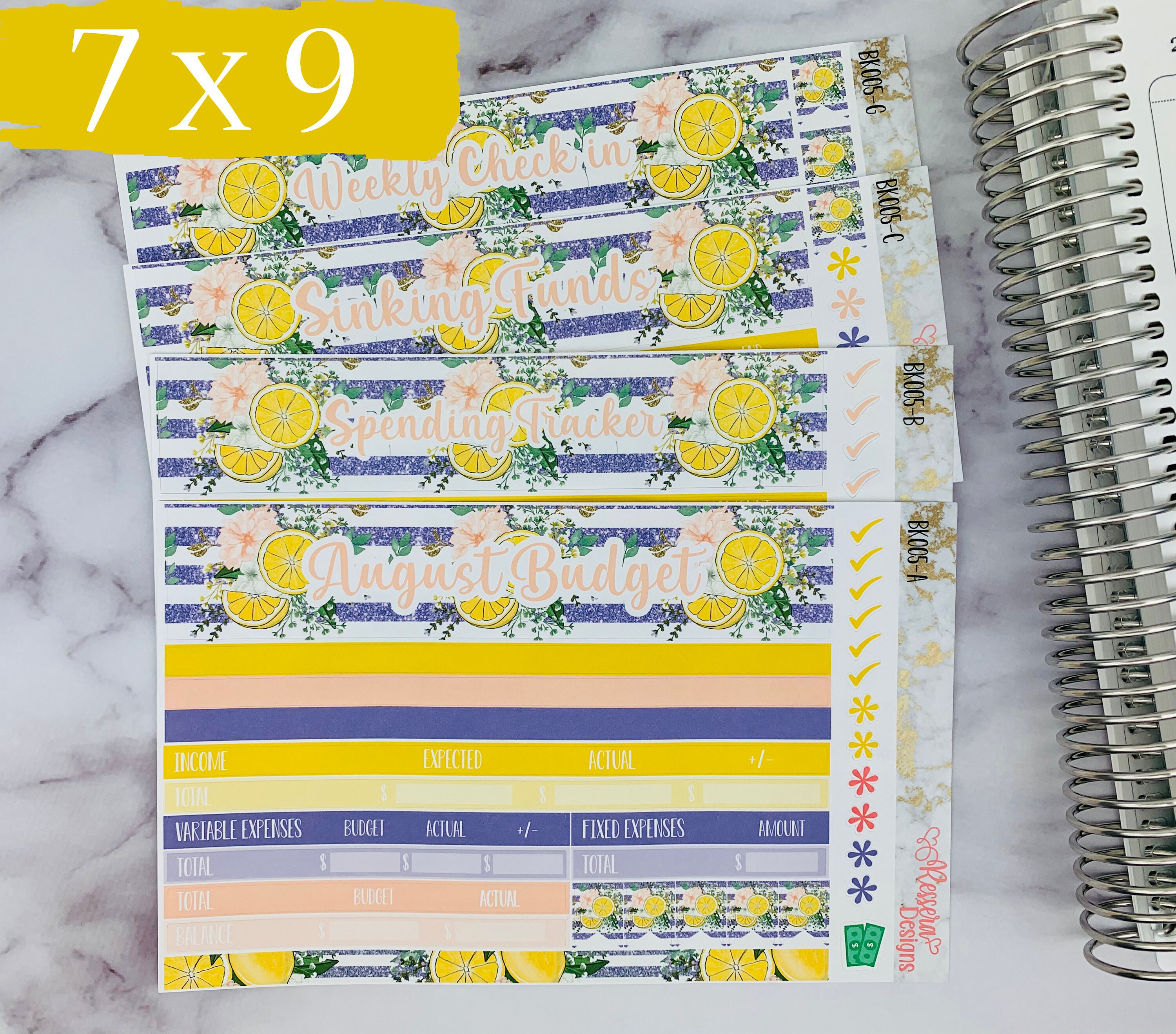 August Budget Sticker Kit Erin Condren 7x9 Deluxe Monthly | Etsy