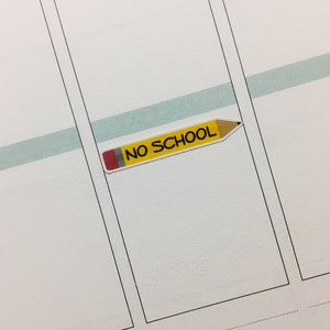 School & No School, Pencil No School Script Planner Stickers, Erin ...