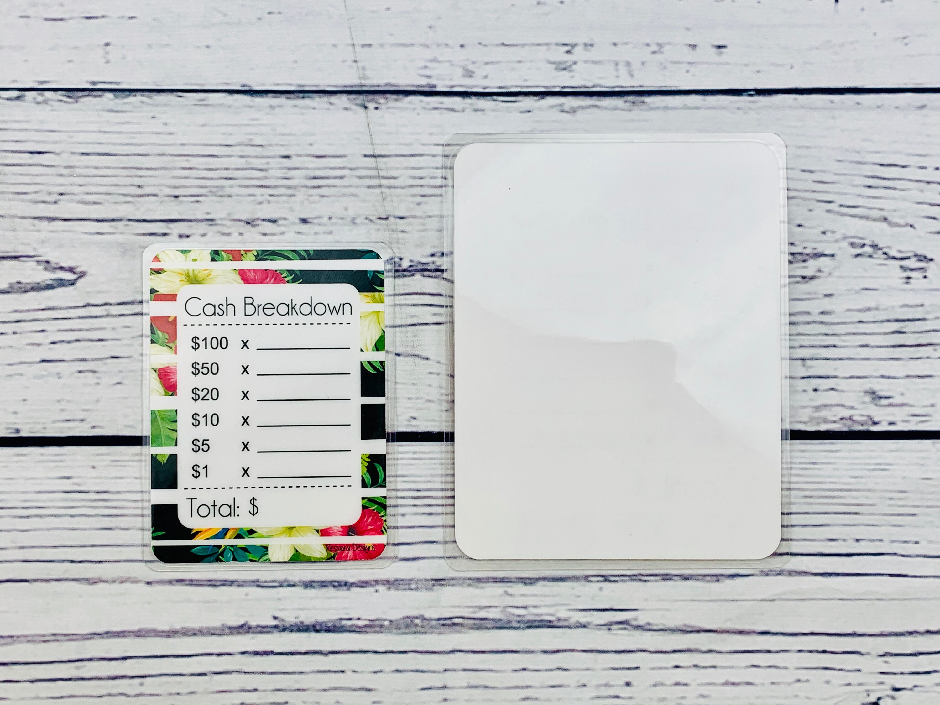 Cash Breakdown Laminated Cards Cash Withdrawal Bill | Etsy