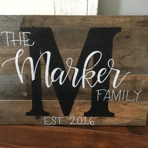 Personalized Family Name Sign Monogram - Etsy