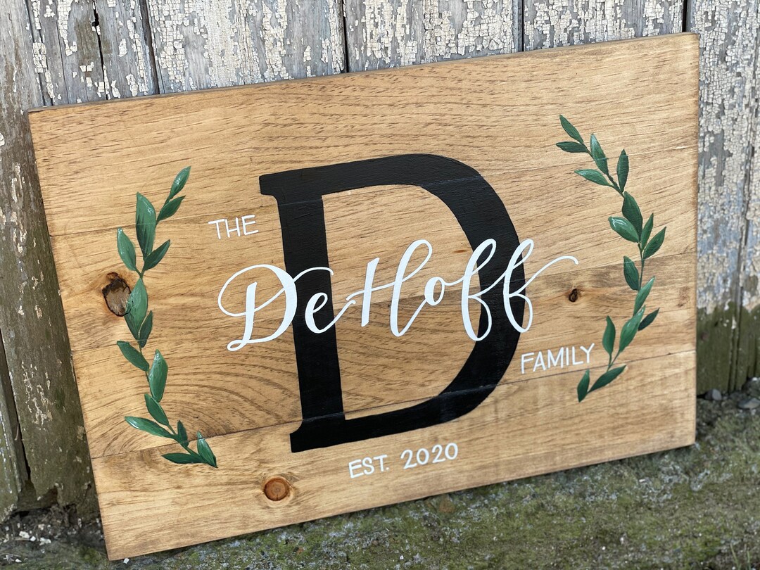 Personalized Family Name Sign Monogram - Etsy