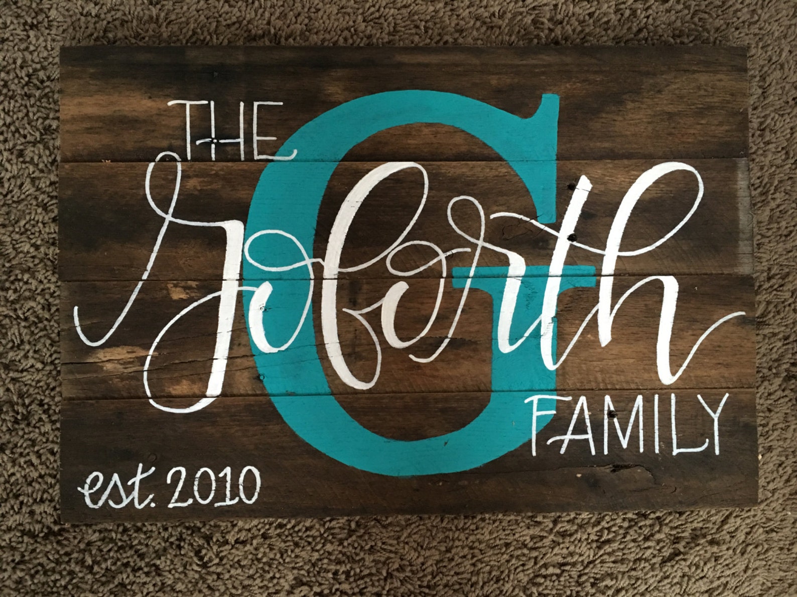 Personalized Family Name Sign Monogram | Etsy