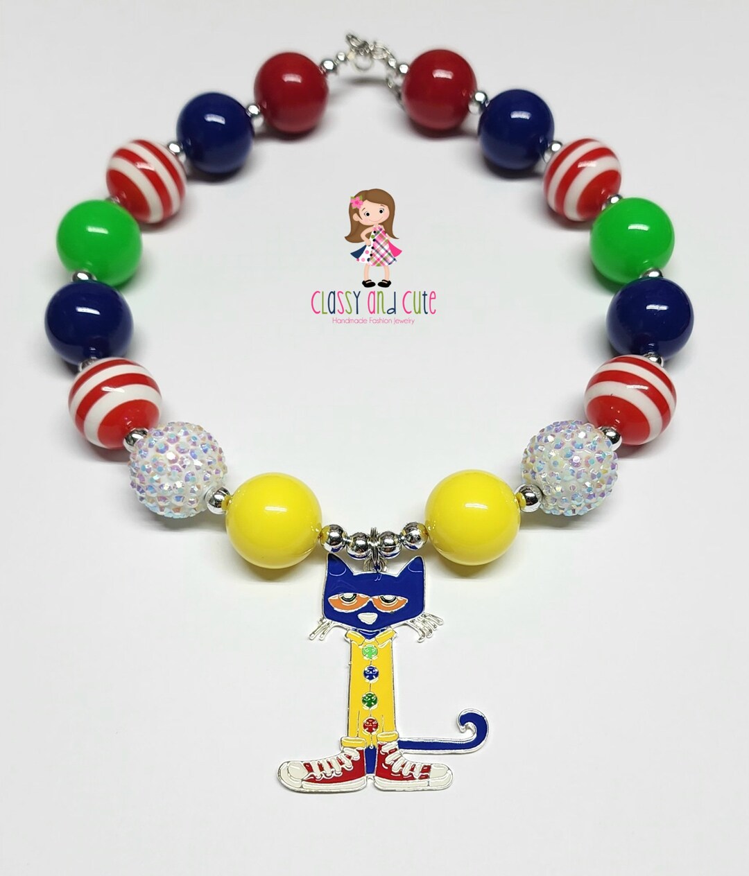 Pete the Cat Chunky Necklace - Etsy