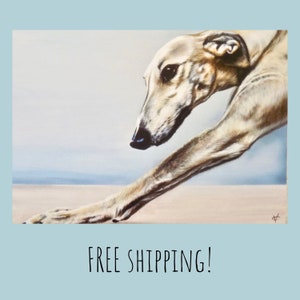 Stretching Greyhound Poster, Yoga Gift Idea, Greyhound Yoga, Greyhound ...