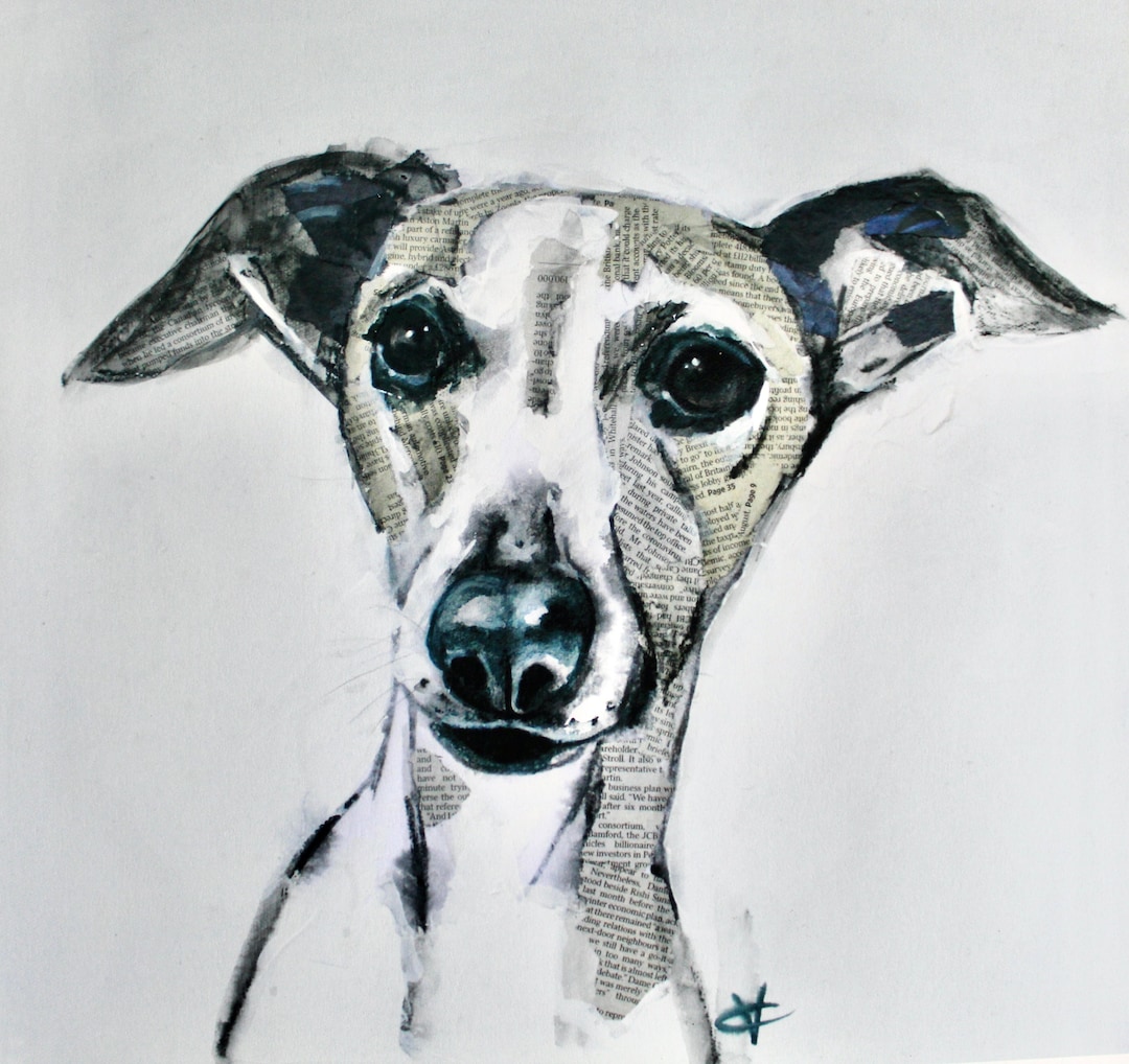 Collage Greyhound Art Print - Etsy
