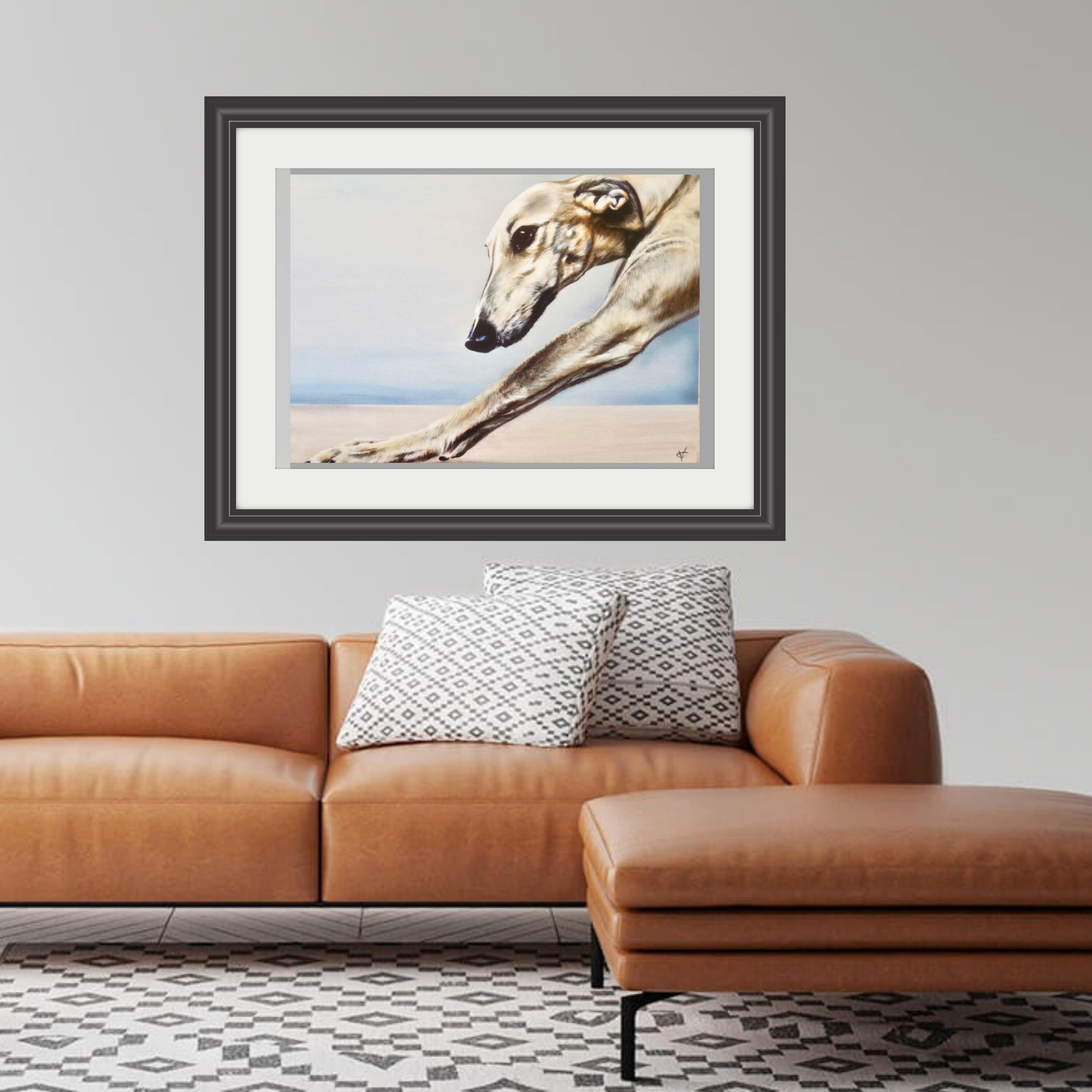 Stretching Greyhound Art Print - Etsy