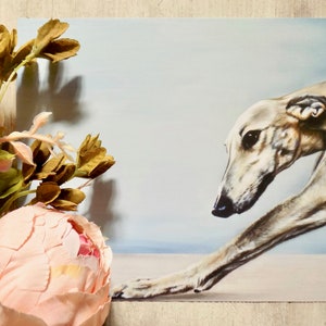 Stretching Greyhound Poster, Yoga Gift Idea, Greyhound Yoga, Greyhound ...