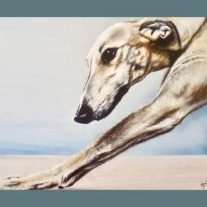 Stretching Greyhound Poster, Yoga Gift Idea, Greyhound Yoga, Greyhound ...