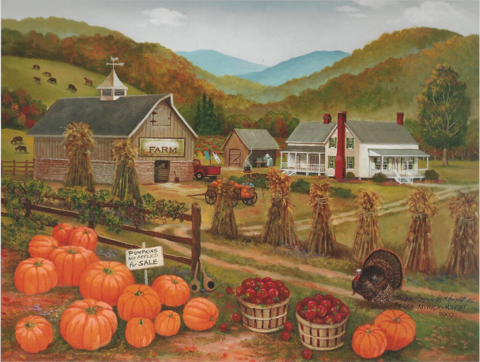 Pumpkin Farm - Apples, Turkey, Barn, Farmhouse, Corn Stalks, Mountains ...