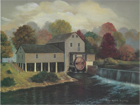 Old Mill historical gristmill water wheel river stream | Etsy