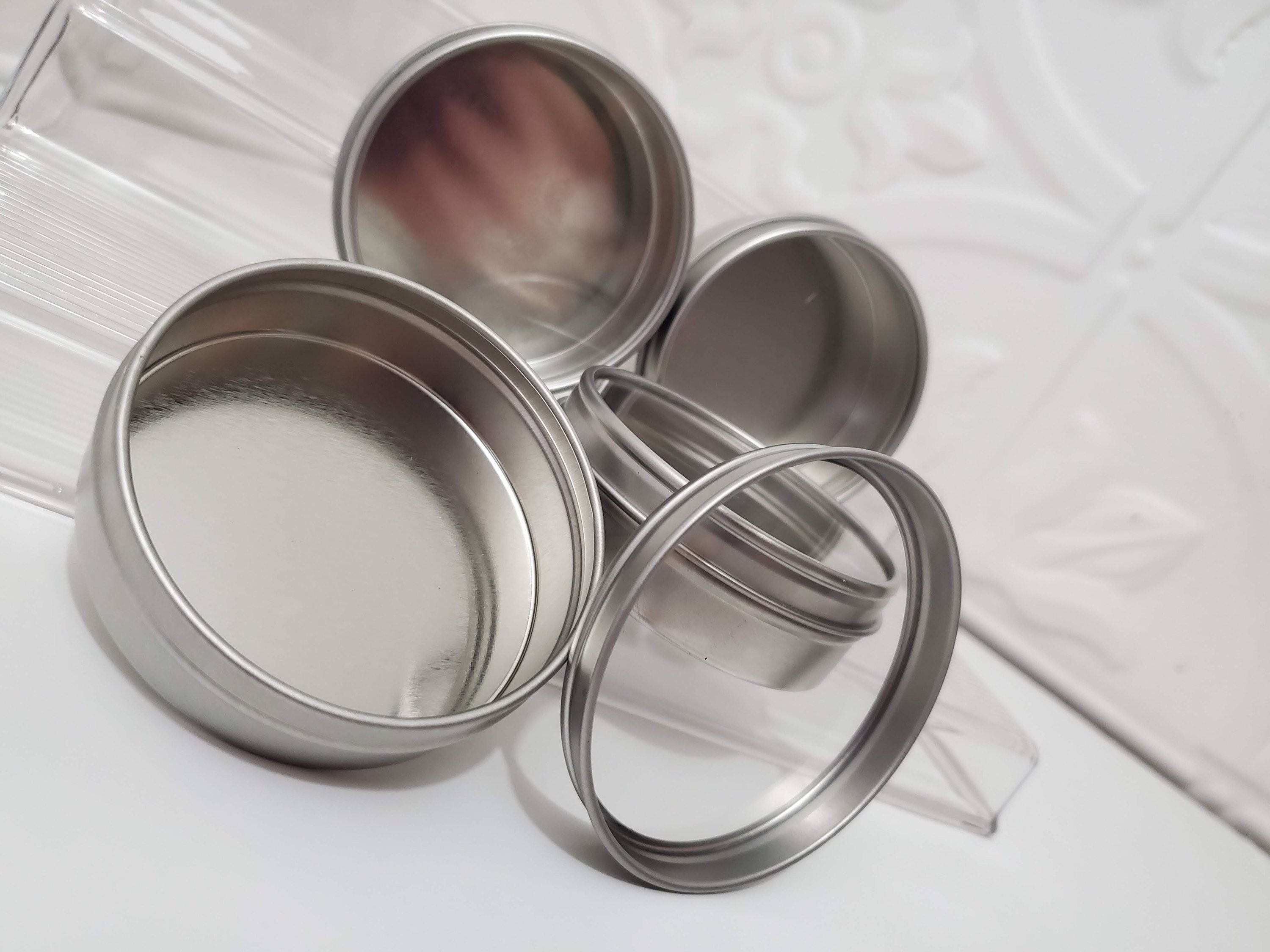 Round Tins With Clear Lids
