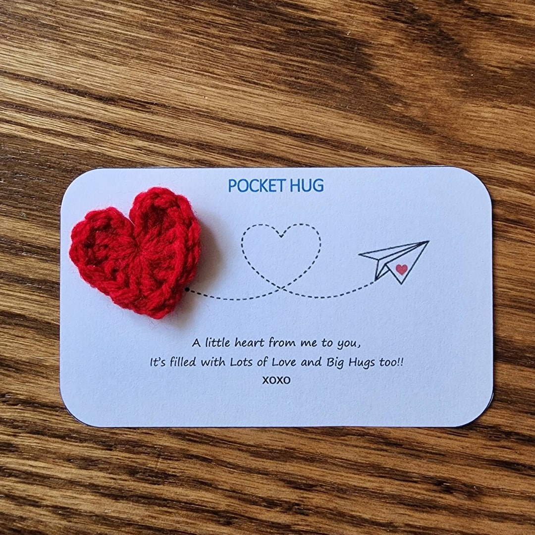 Pocket Hug Heart, Thoughtful Gift, Crochet Hug Gift, Special Friend ...