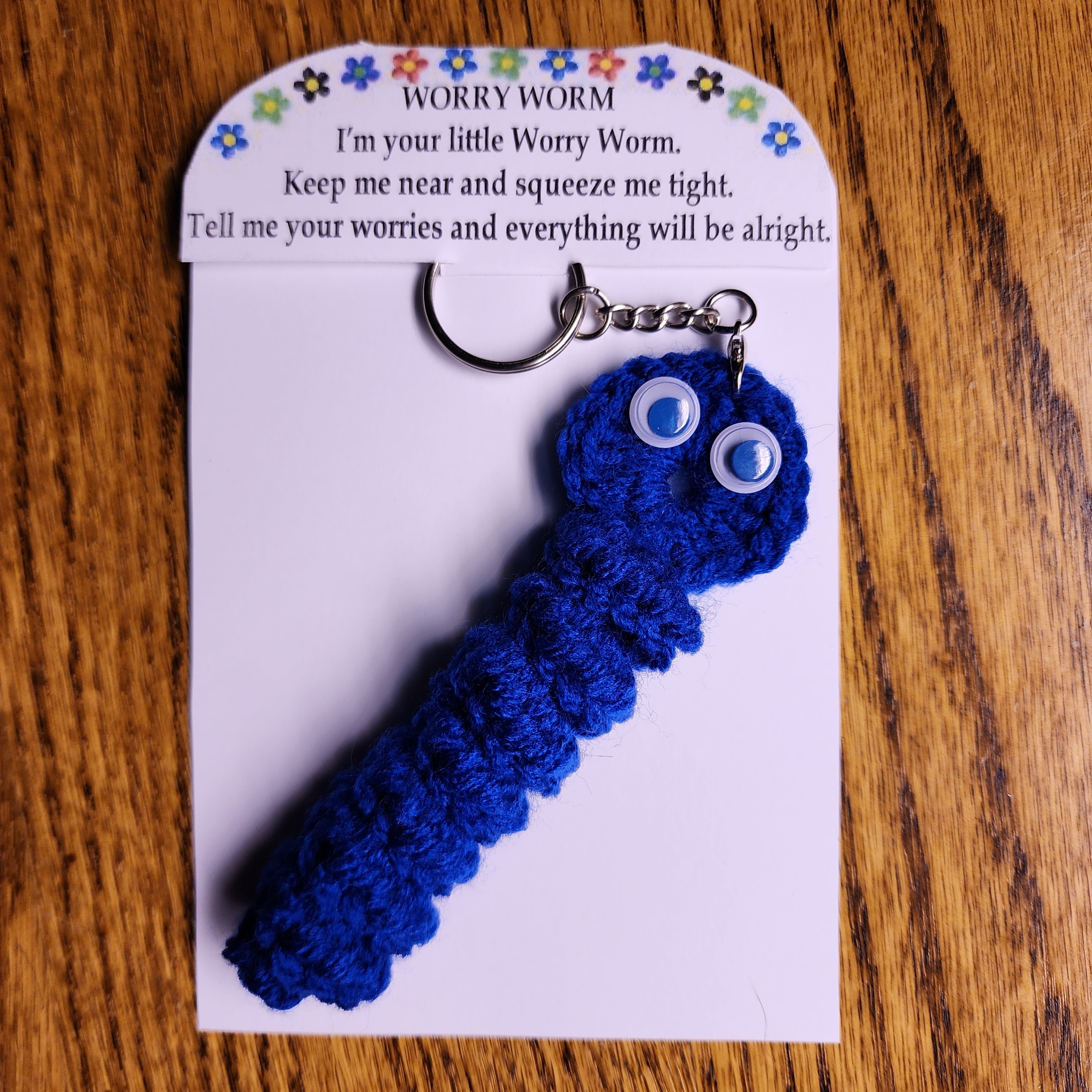 Blue Jean Indigo Worry Worm, Fidget Toy, ADHD Toy, Keyring, Anxiety Toy ...