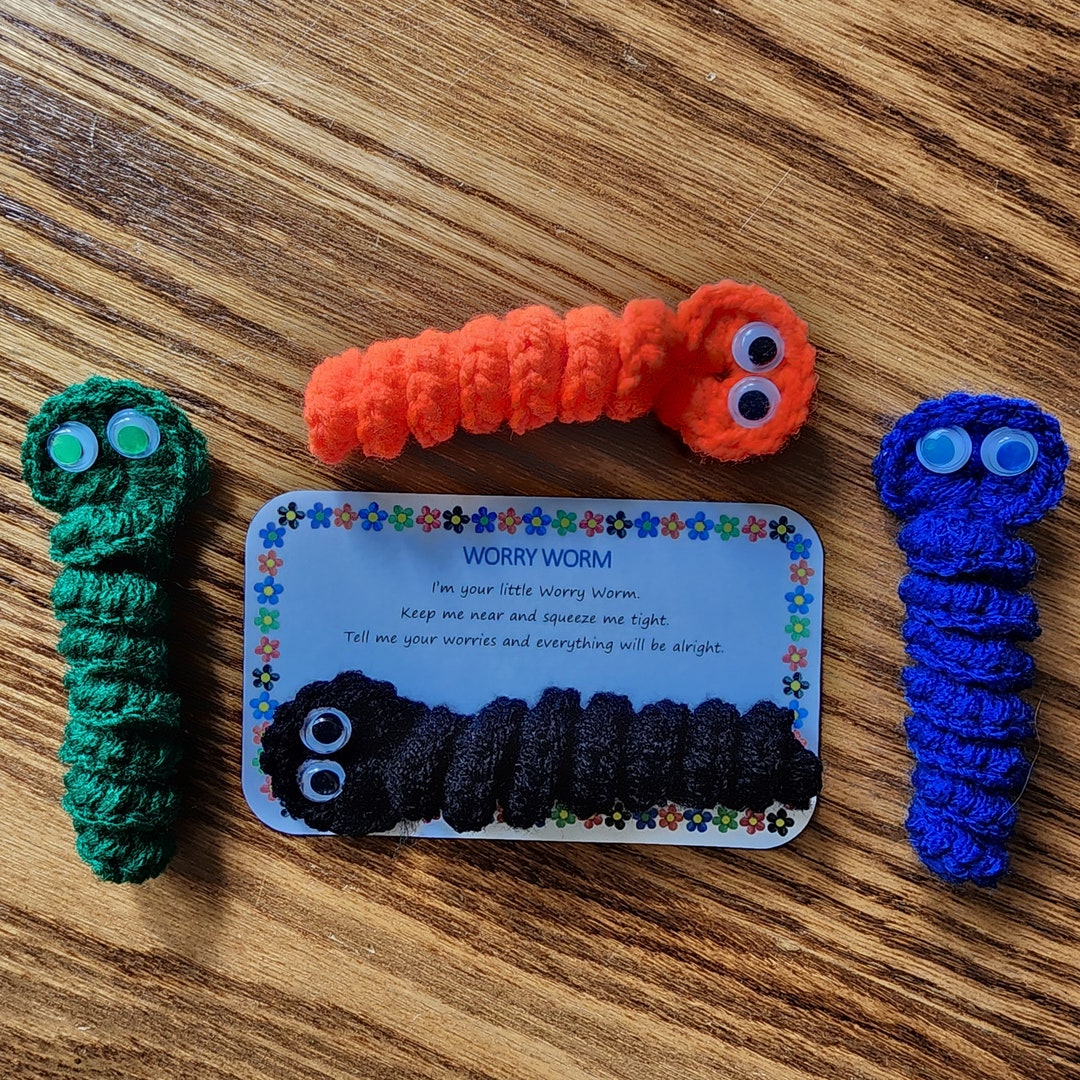 Large Worry Worm, Fidget Toy, ADHD Toy, Keyring, Keychain, Anxiety Toy ...