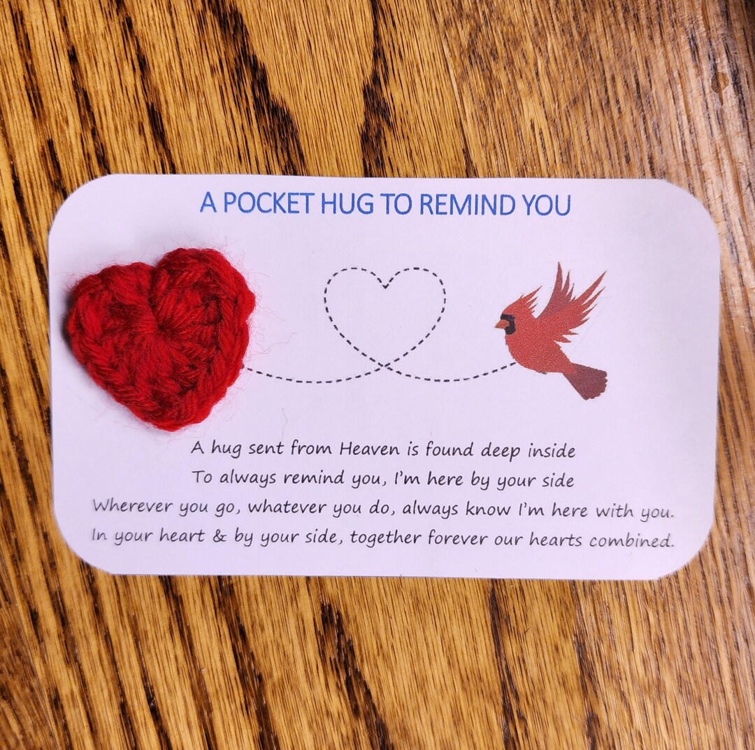 A Pocket Hug Heart Reminder, Sorrow Gift, Hug From Heaven, Loss of ...