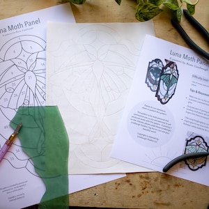 Digital Pattern Luna Moth Panel, Stained Glass Pattern Download, Luna ...