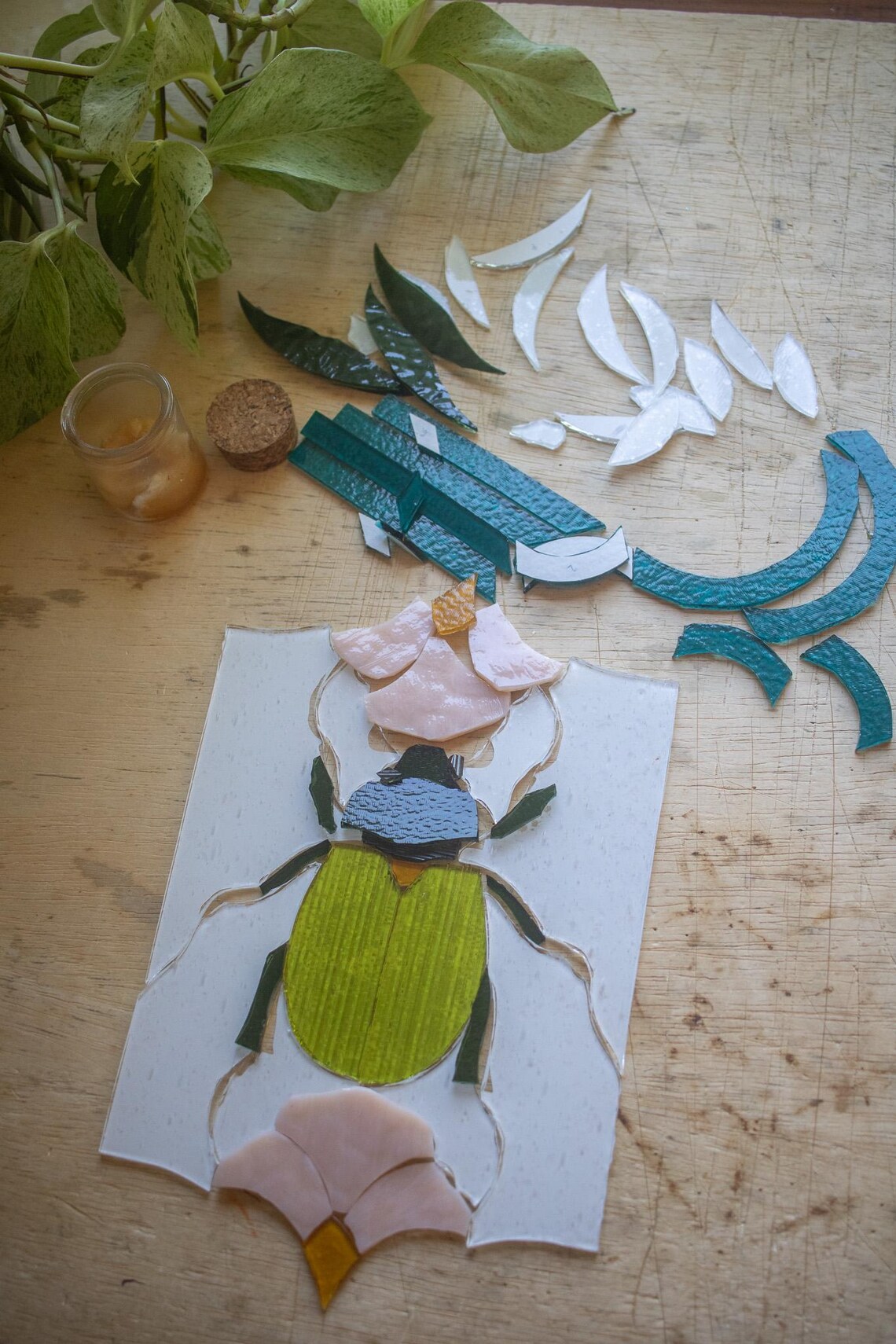 Digital Pattern Garden Scarab Panel, Stained Glass Pattern Download ...