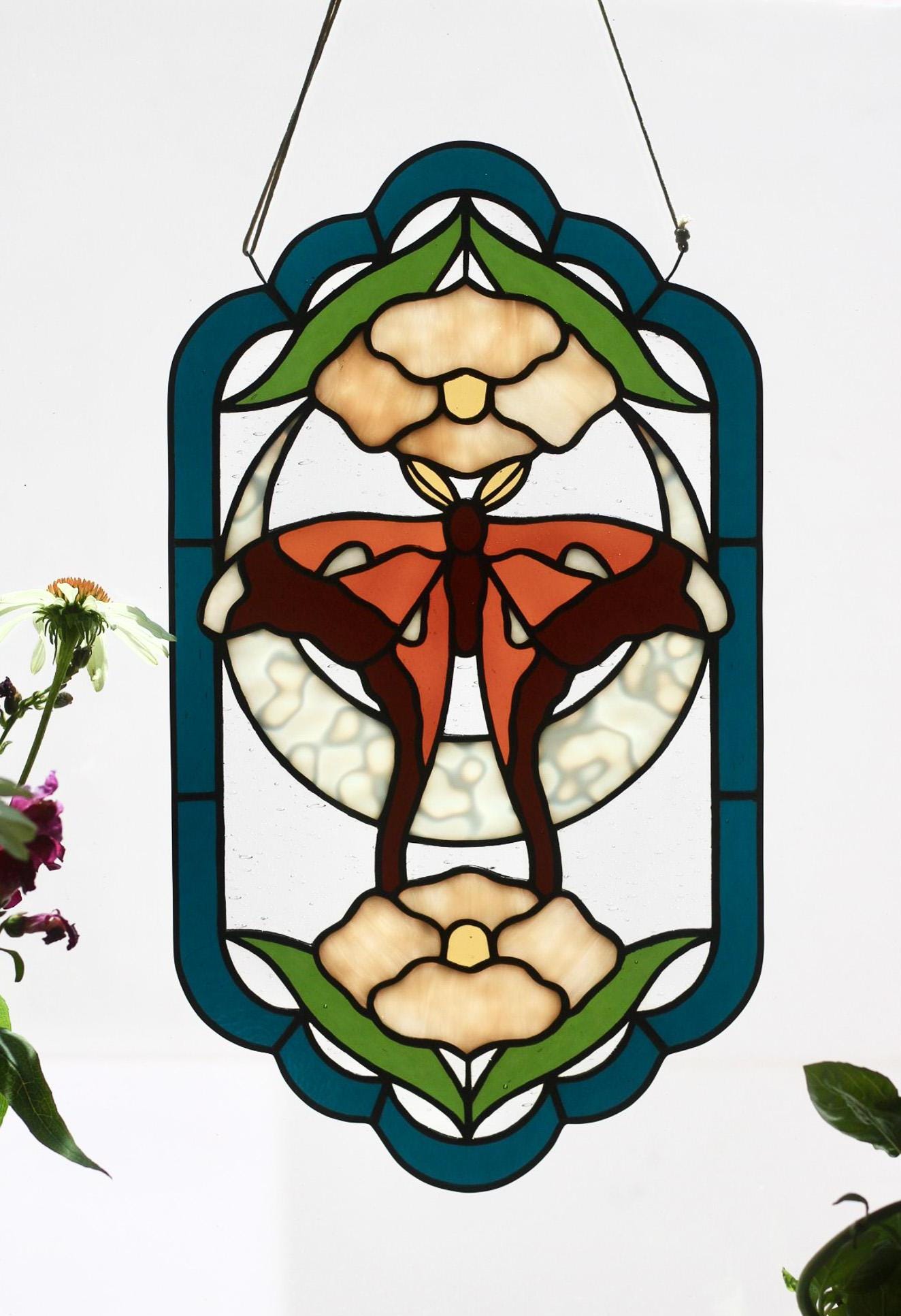 Digital Pattern Hercules Moth Panel, Stained Glass Pattern Download ...