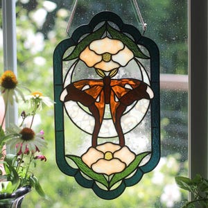 Digital Pattern Hercules Moth Panel, Stained Glass Pattern Download ...