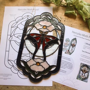 Digital Pattern Hercules Moth Panel, Stained Glass Pattern Download ...