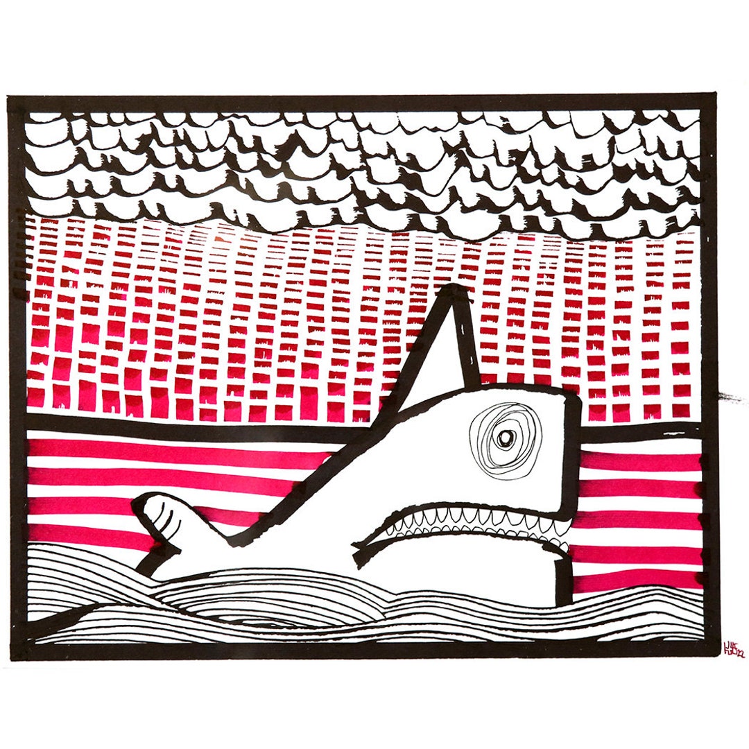 Whale #62 - Funny Killer Whale Drawing - Ink on Paper - Etsy