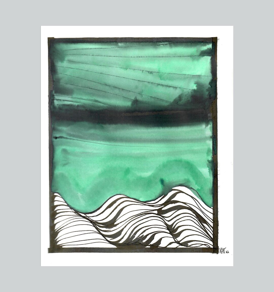 Original Drawing - Landscape No. 3 - Abstract Landscape - Ink on Paper ...