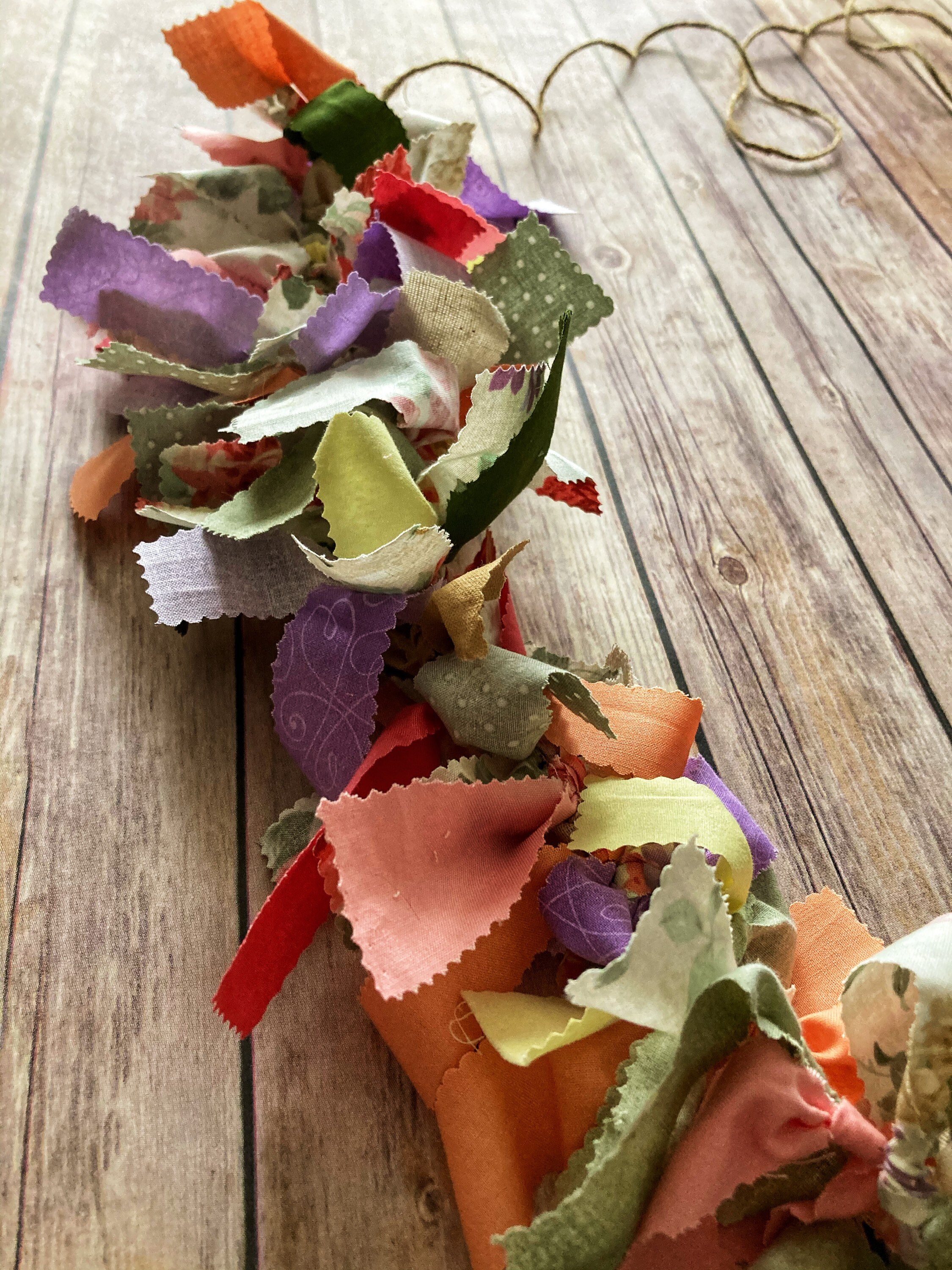 Romantic All Purpose Rag Tie Fabric Strip Garland All | Etsy