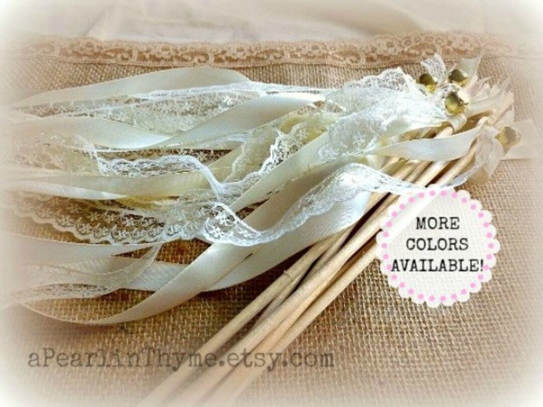 Vintage Inspired Wedding Wands: Ivory Lace, Gold Bells - Etsy