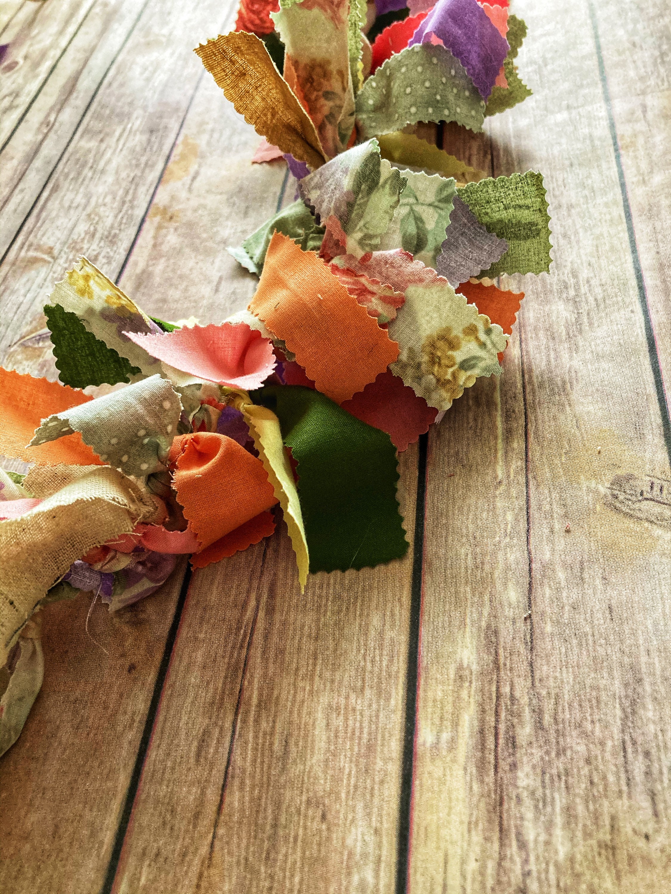 Romantic All Purpose Rag Tie Fabric Strip Garland All | Etsy