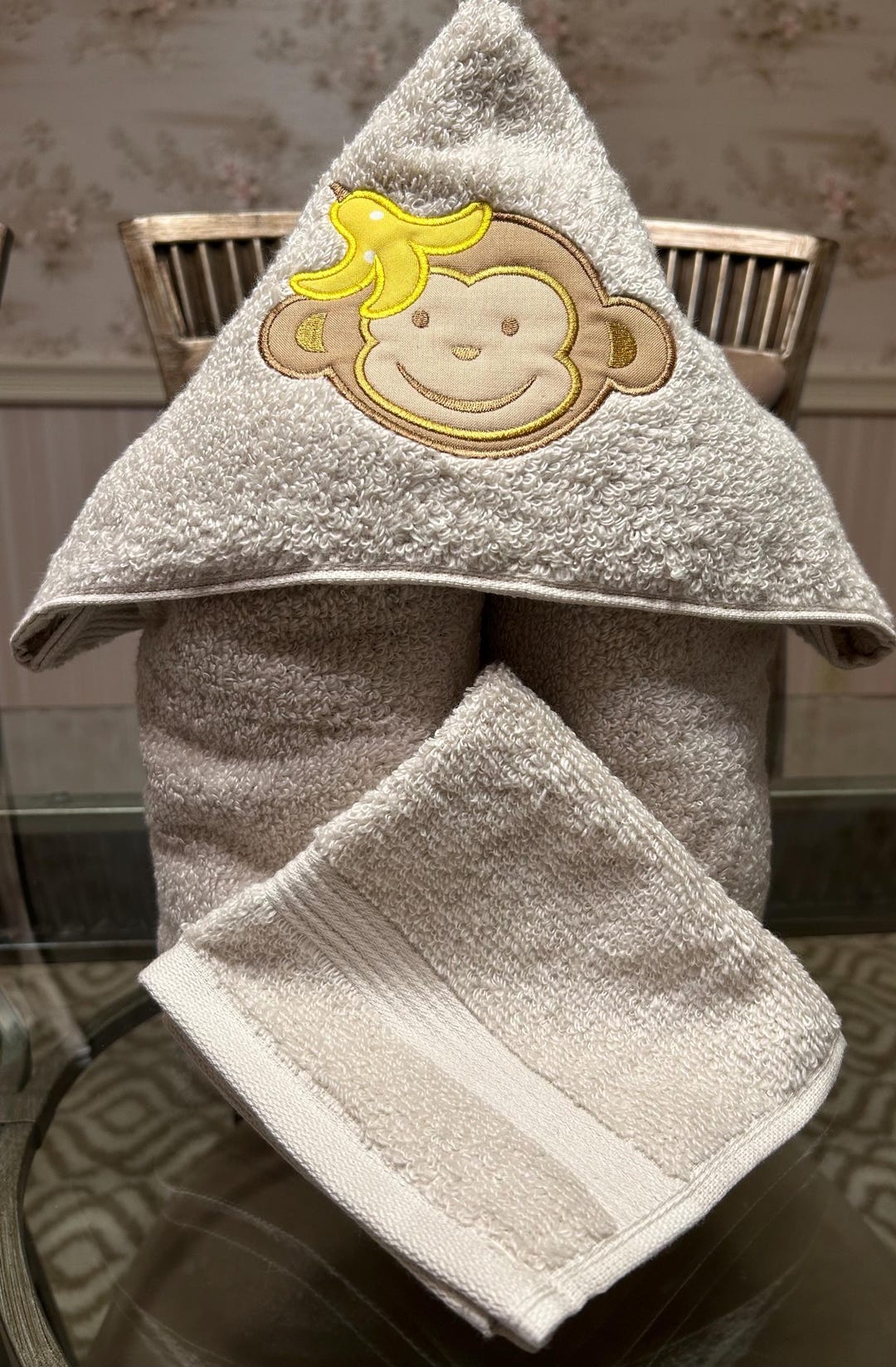 Adorable Monkey Hooded Bath Towel Set - Etsy