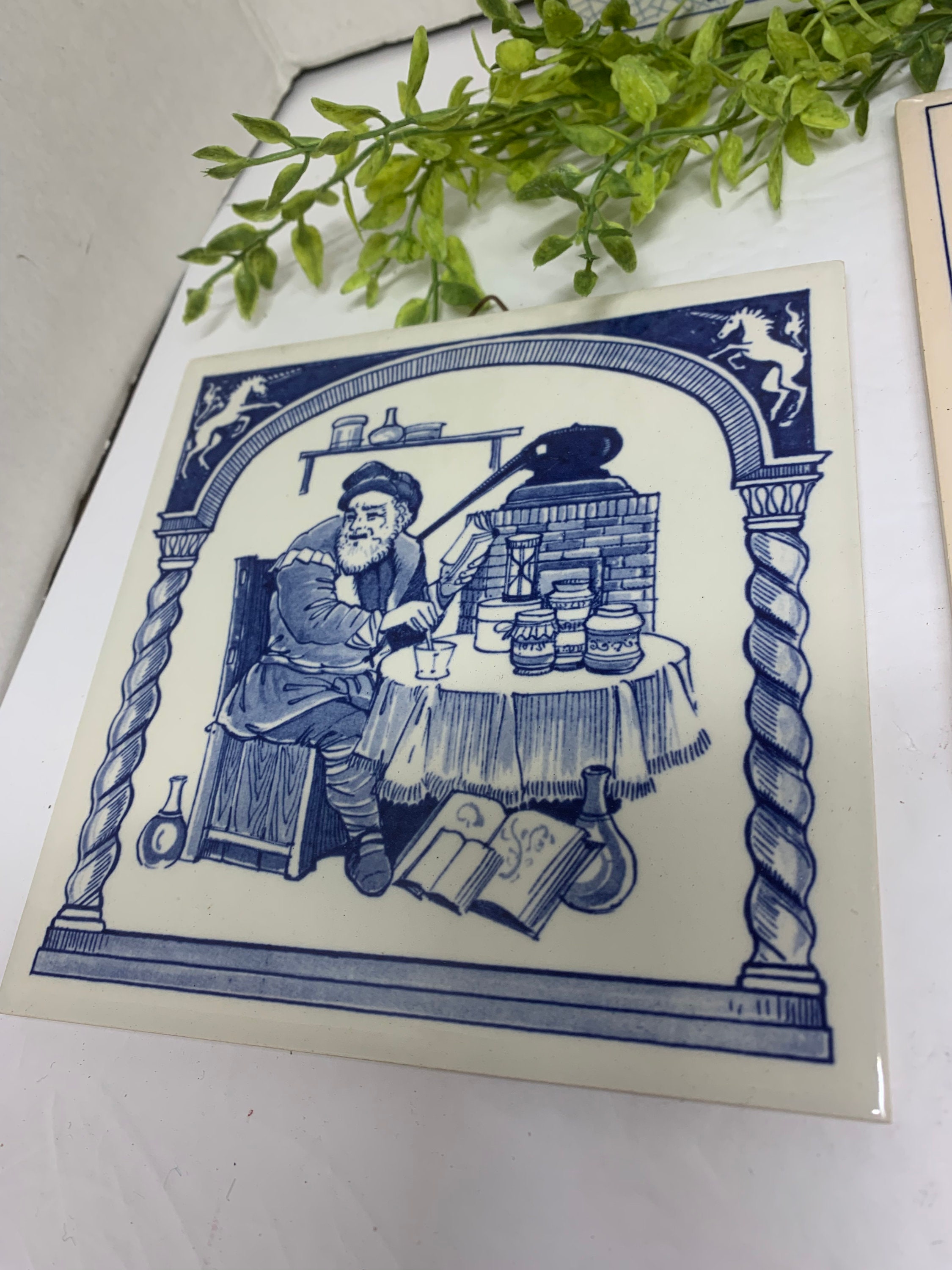 Vintage Lot of Six Delf Tiles Hand Decorated in Holland | Etsy