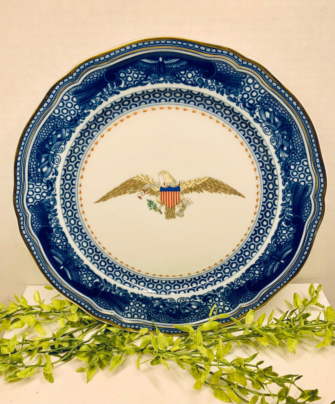 Vintage Mottahedeh Diplomatic Eagle Presidential Plate Porcelain - Etsy