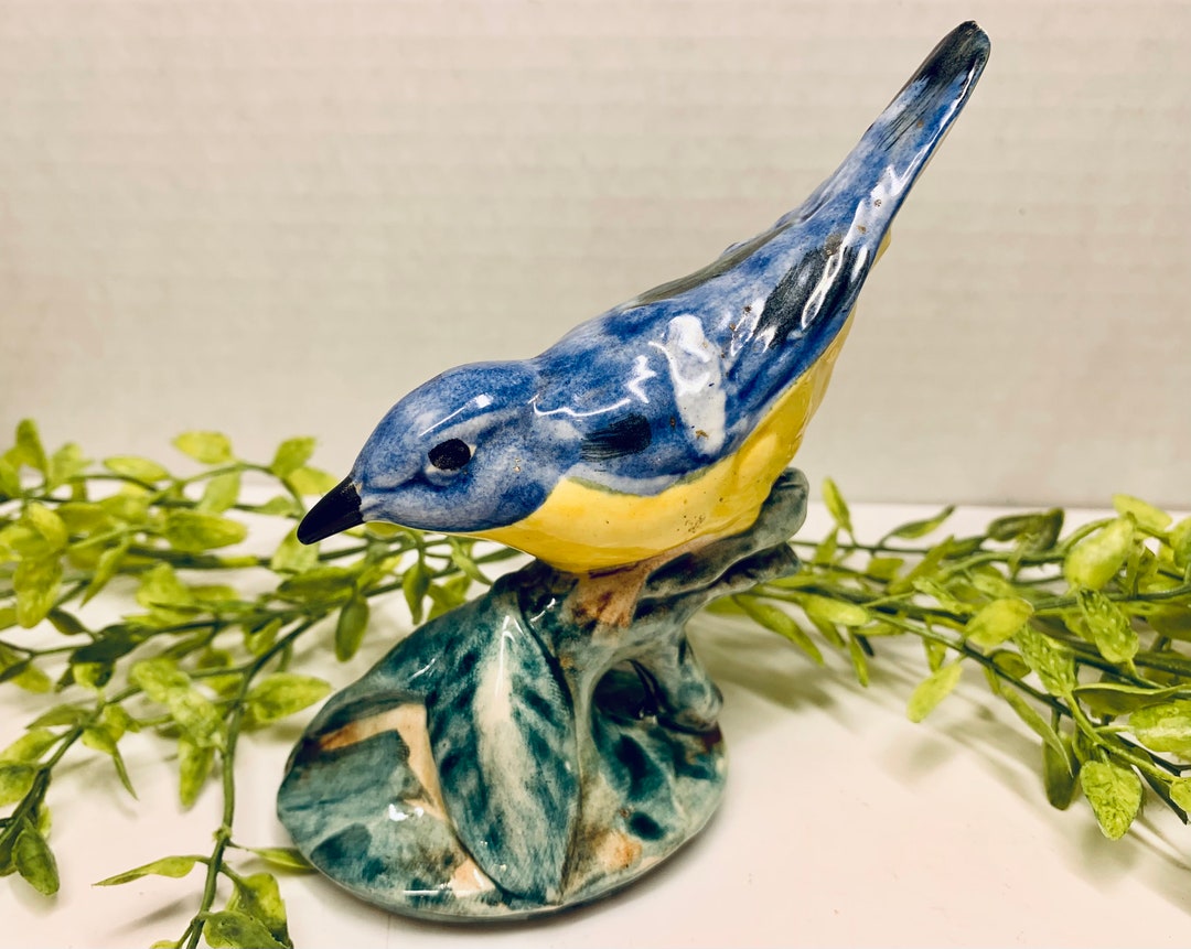 Genuine, Stangl Porcelain Bird Figurine Blue Head and Yellow Breast ...